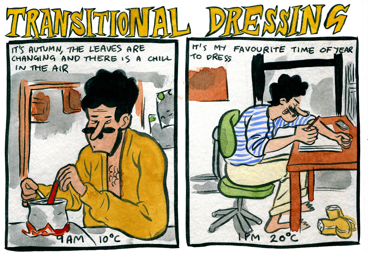 Style & Fashion Drawings: Transitional Dressing – Put This On